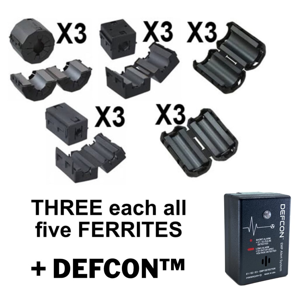 DEFCON™ EMP Alert System + Ferrite Set Mixed, 3 each – Practical Disaster Preparedness for the ...